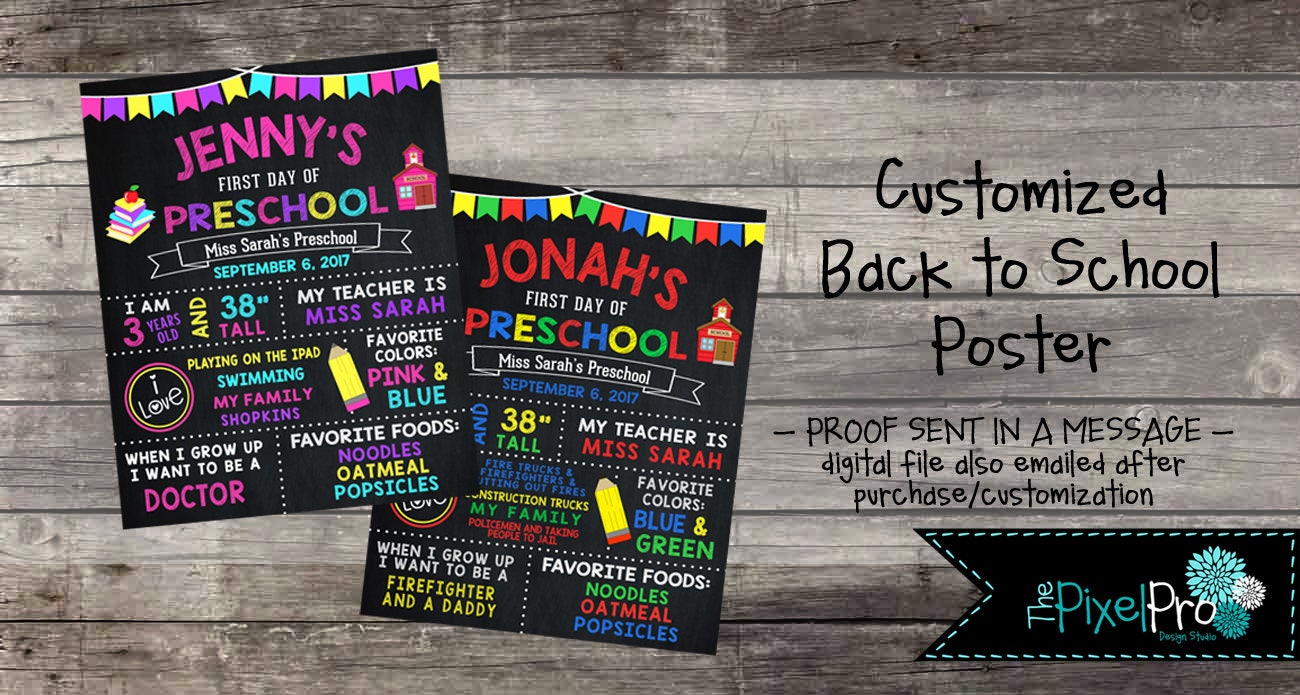 Back to School Poster First Day of School Information Poster - Etsy