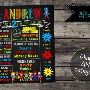 Super Hero Birthday Poster Boy, Super Hero Birthday Banner, Birthday ...