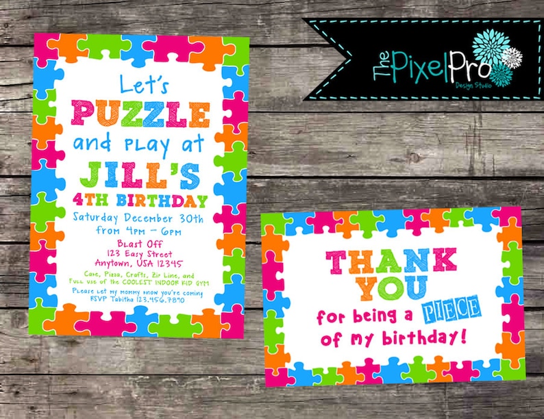 Puzzle Birthday Invitation Puzzle Birthday Invitation - Etsy
