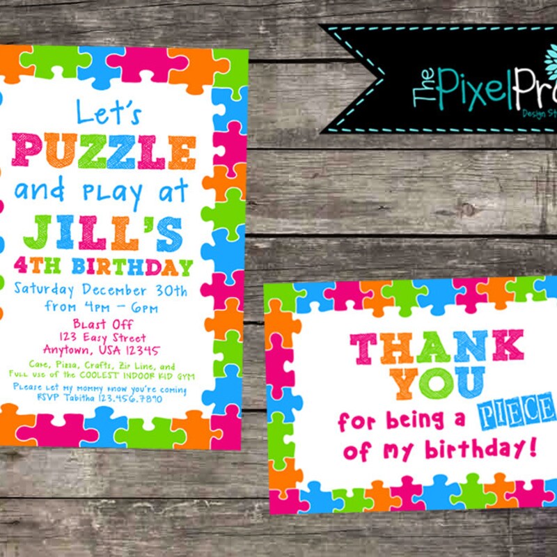 Puzzle Invitation - Etsy