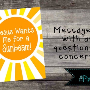 Jesus Wants Me for a Sunbeam Primary Handout, Sunbeam Handout, Sunbeams ...