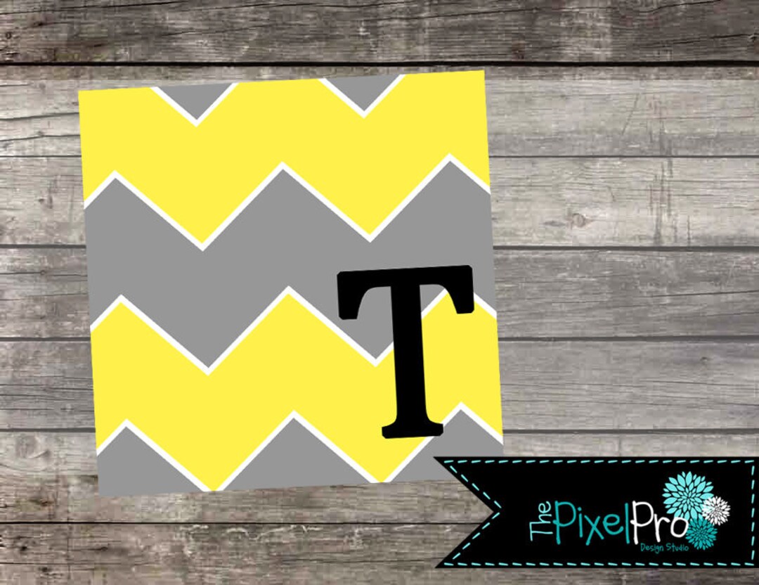 Chevron Home Decor With Monogram Print for House or Bedroom, Chevron ...