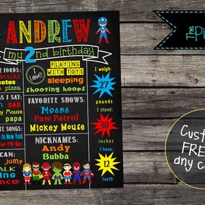 Super Hero Birthday Poster Boy, Super Hero Birthday Banner, Birthday ...