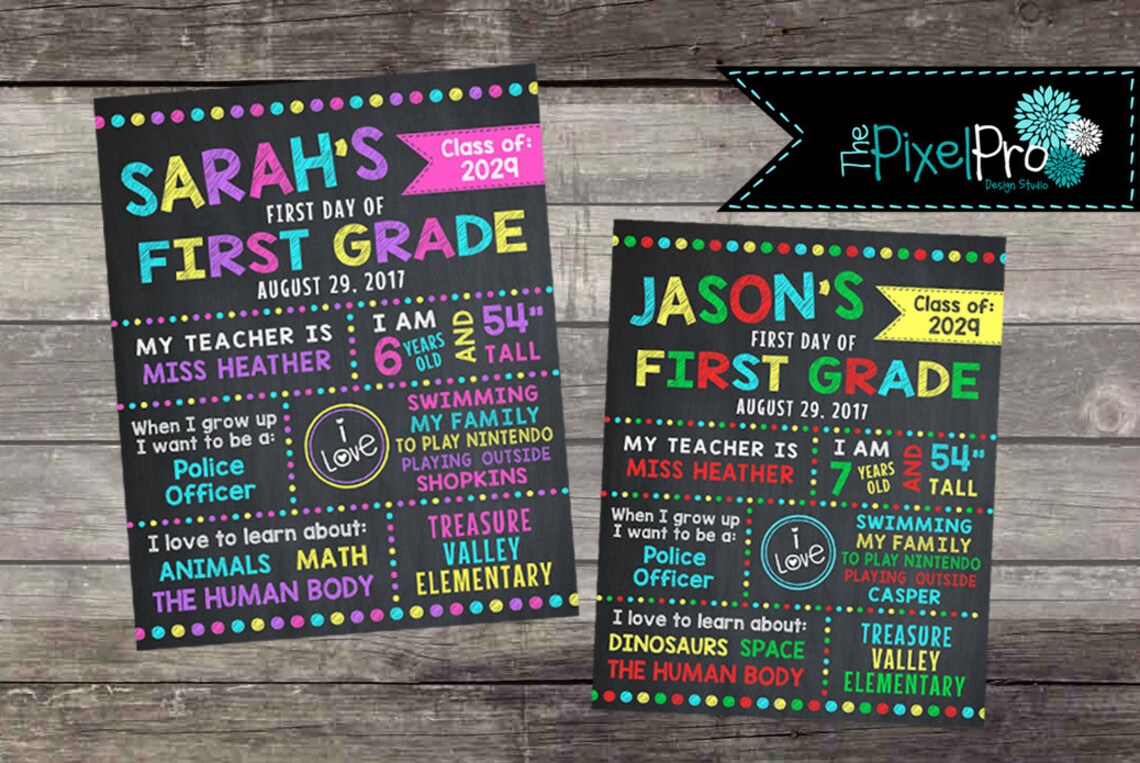 First Day of School Sign Back to School Poster First Day of | Etsy