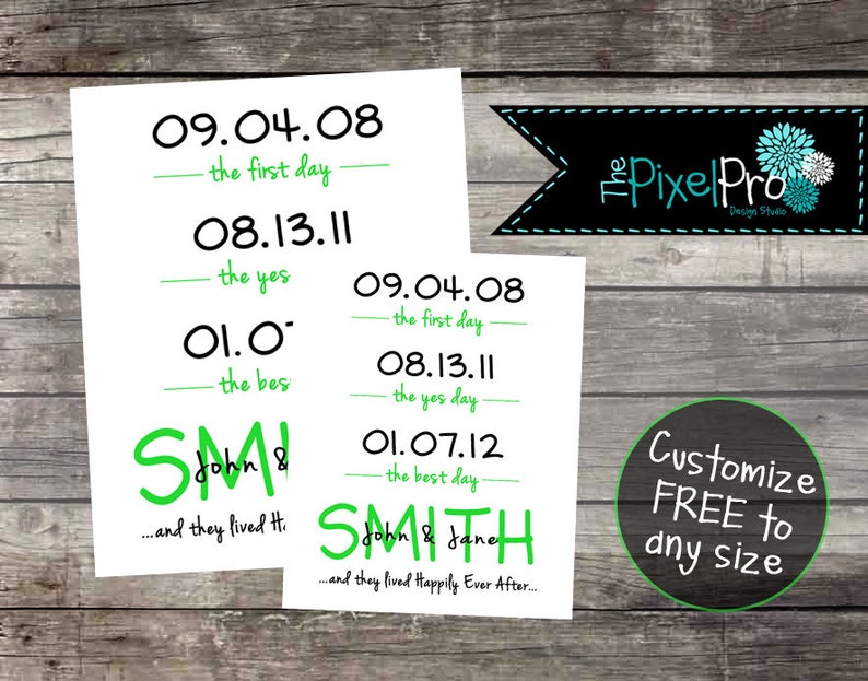 Custom Dates Sign, Wedding Anniversary Gift (digital Download) - Etsy