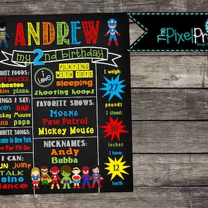 Super Hero Birthday Poster Boy, Super Hero Birthday Banner, Birthday ...