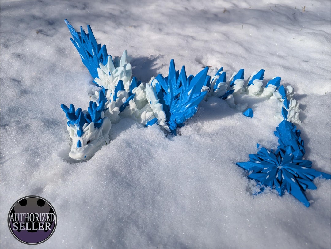 3d-printed Articulated Winter Snow Dragon - Etsy