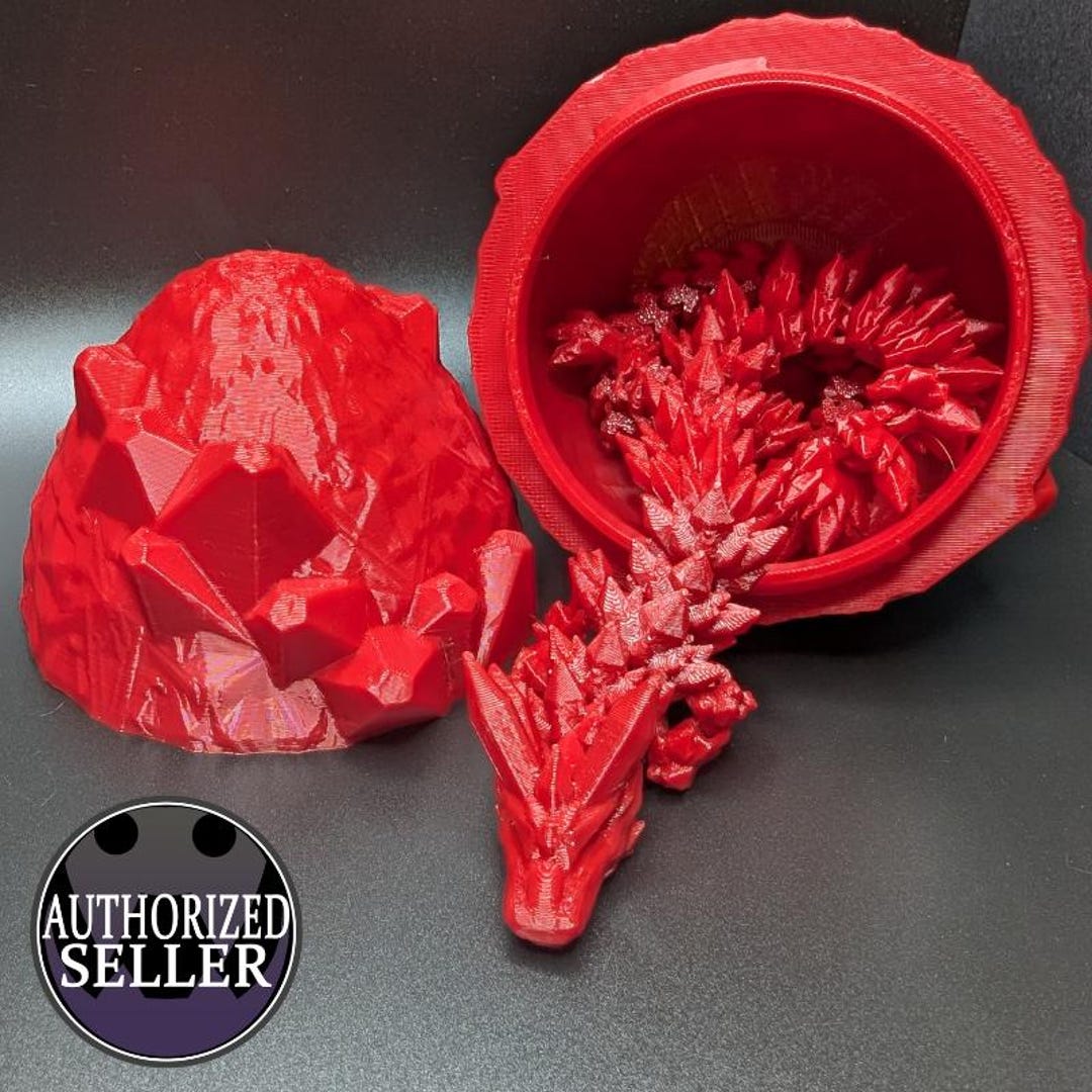 Mini Crystal Dragon & Egg – 3D Printed Articulated Fantasy Set – Pocket ...