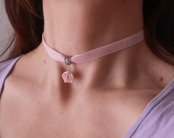 Pink Choker Necklace | Etsy