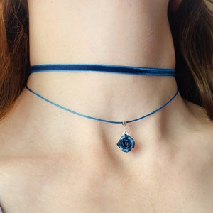 Velvet Choker Charm Petrol Velvet Choker Pendant Peacock Necklace ...
