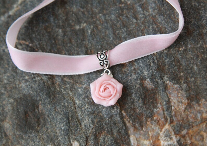 Pink Velvet Choker Collar Choker Velvet for Women Powder - Etsy