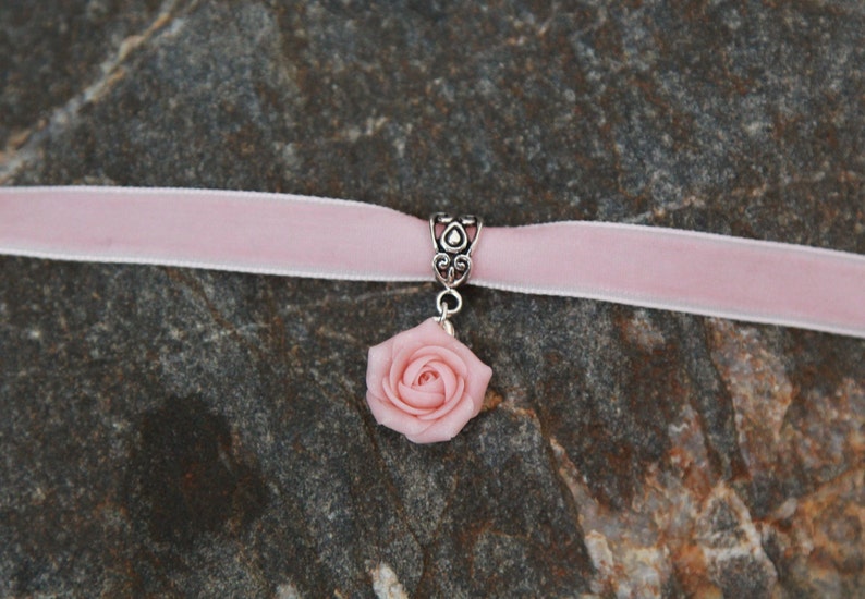 Pink Velvet Choker Collar Choker Velvet for Women Powder - Etsy