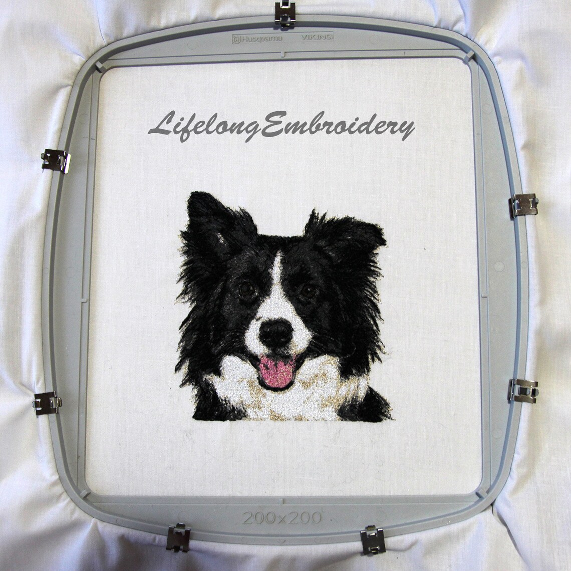 Digital Border Collie Embroidery Design. Photostitch Border | Etsy