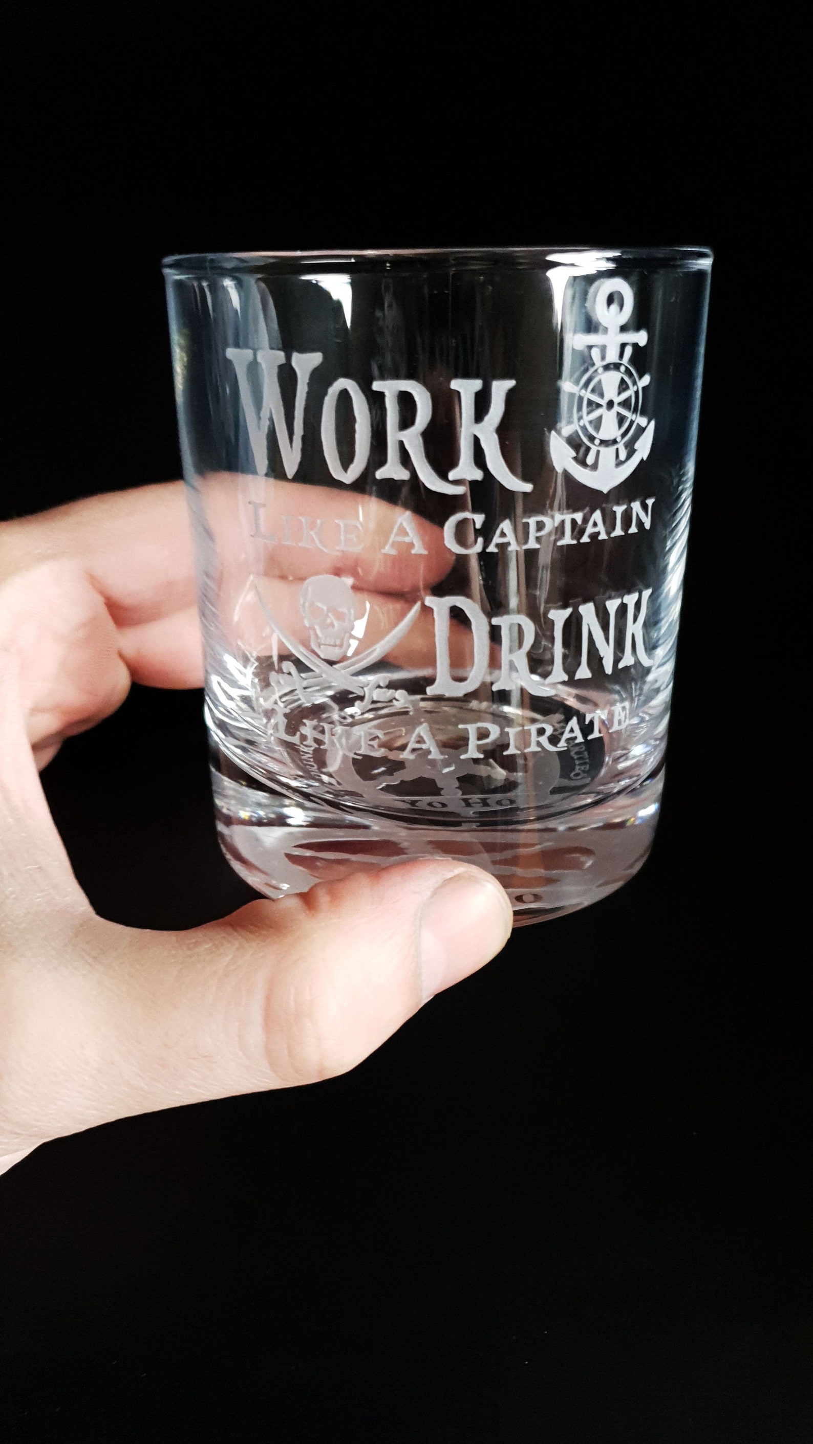 Nautical Theme Glass / Pirate Gifts Glass / Work Like a - Etsy