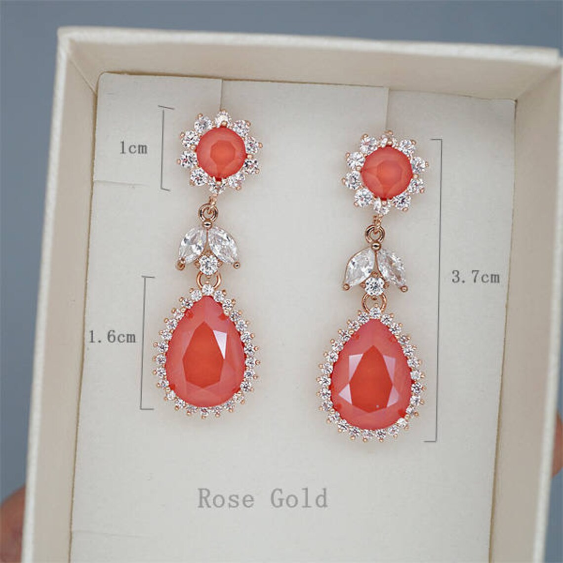 Coral Jewelry Set Coral Wedding Jewelry Set Red Crystal - Etsy