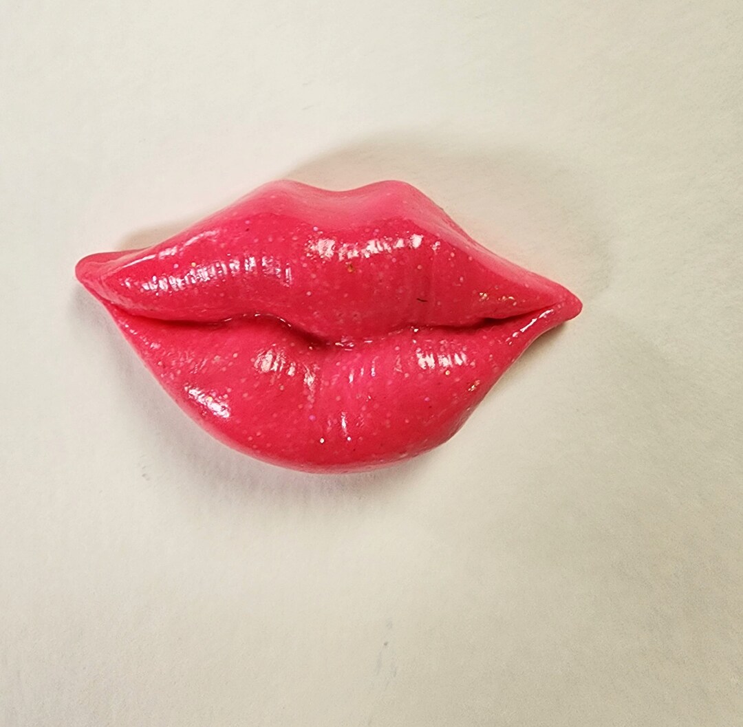 Lip Brooch Lip Pin Clay Lips - Etsy