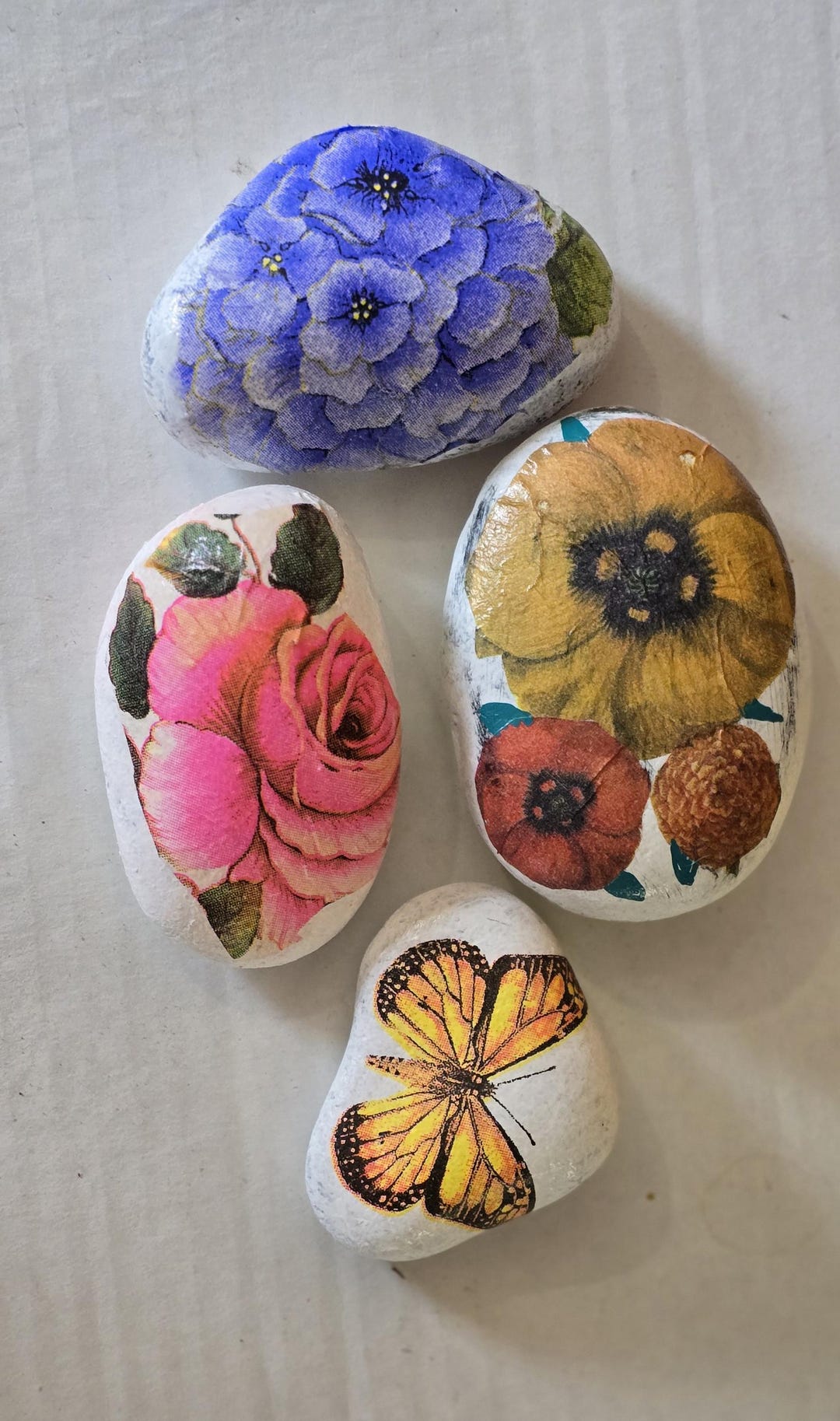 4 Decoupage Rocks - Etsy