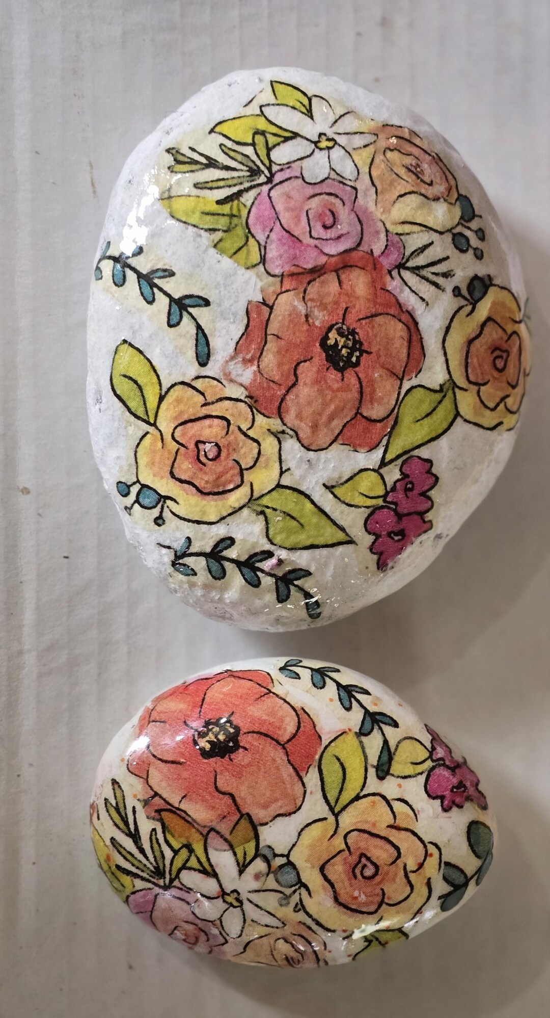 2 Decoupage Rocks - Etsy