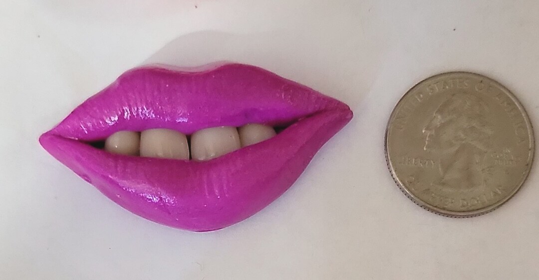 Lip Brooch Lip Pin Clay Lips - Etsy