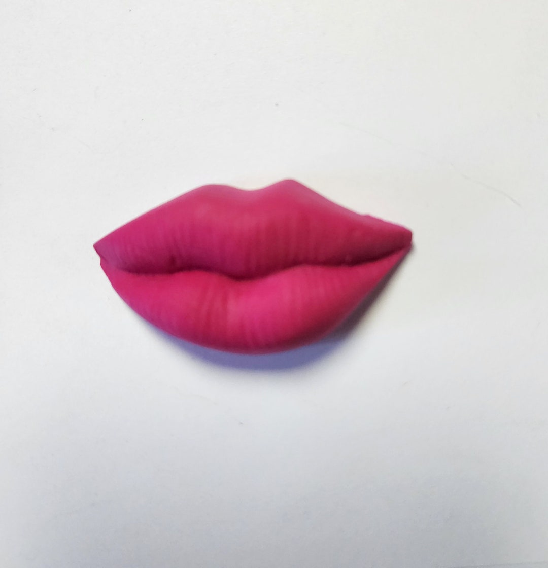 Lip Brooch Lip Pin Clay Lips - Etsy
