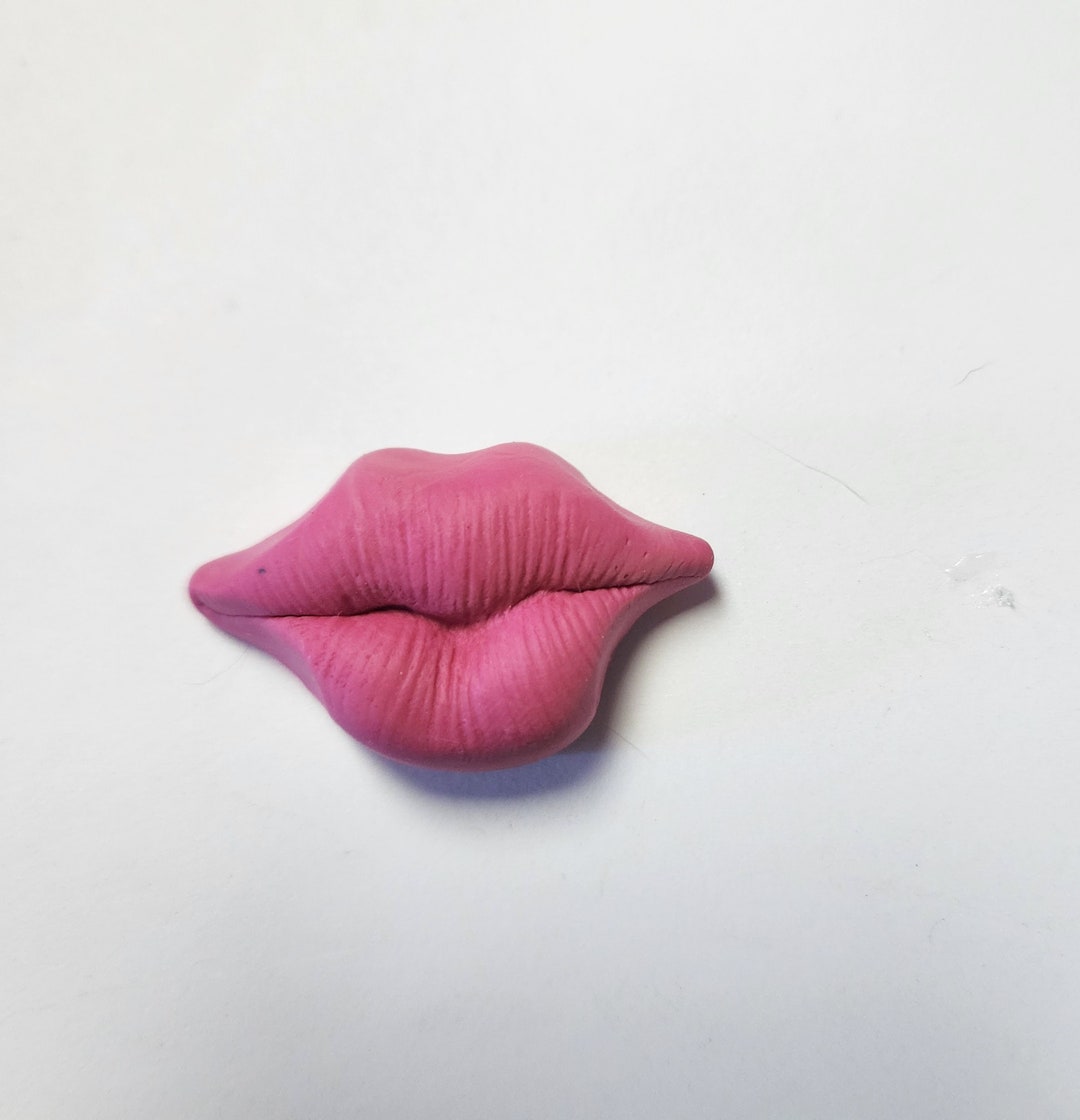 Lip Brooch Lip Pin Clay Lips - Etsy