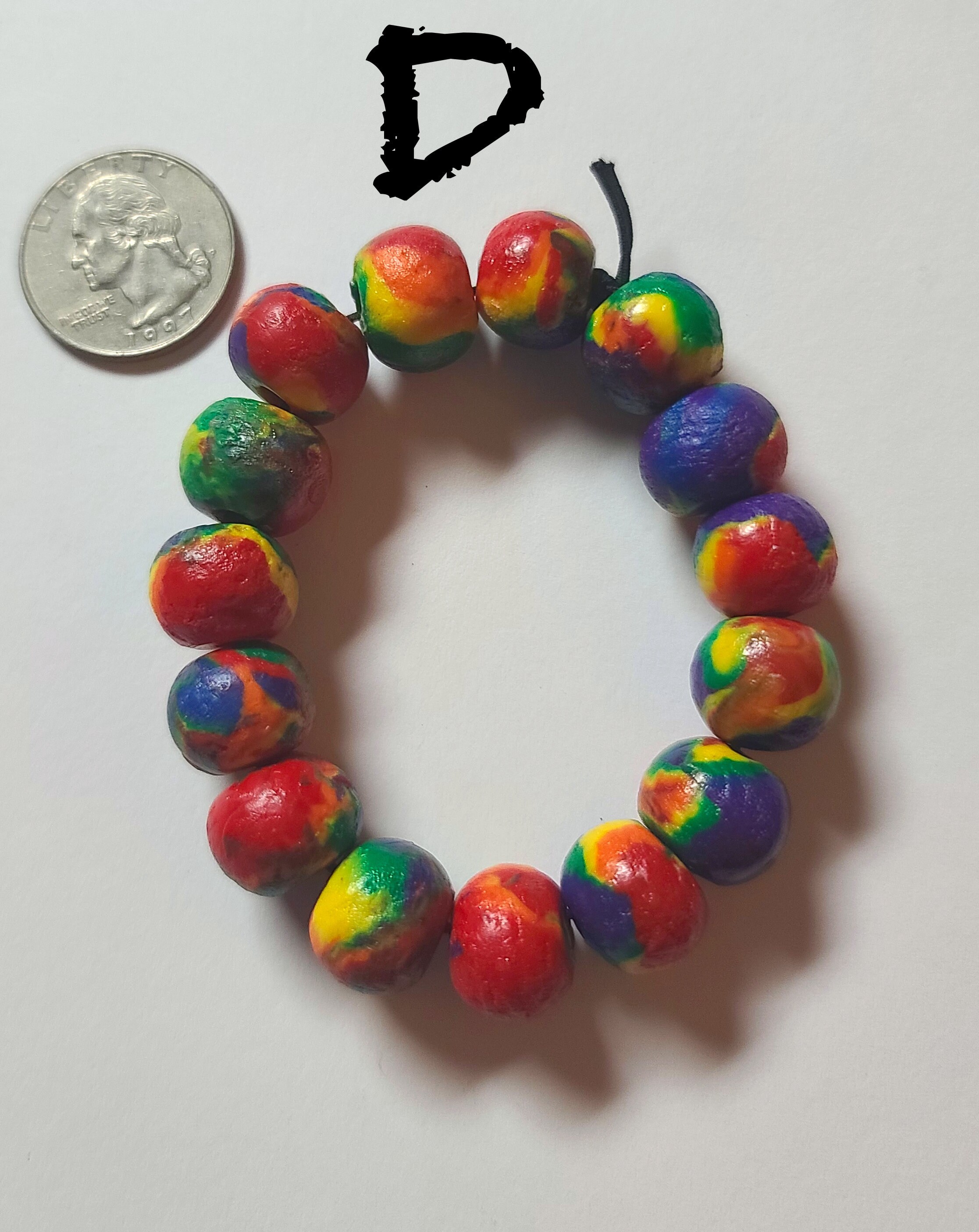 Clay Bead Stretchy Bracelet Handmade Bracelet Clay Beads | Etsy