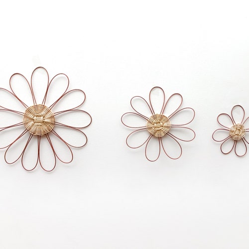 Rattan Flower Boho Nursery Decor Rattan Effect Daisy - Etsy