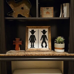 Cowboy Cowgirl Western Bathroom Sign - Western Decor - Bathroom Decor ...