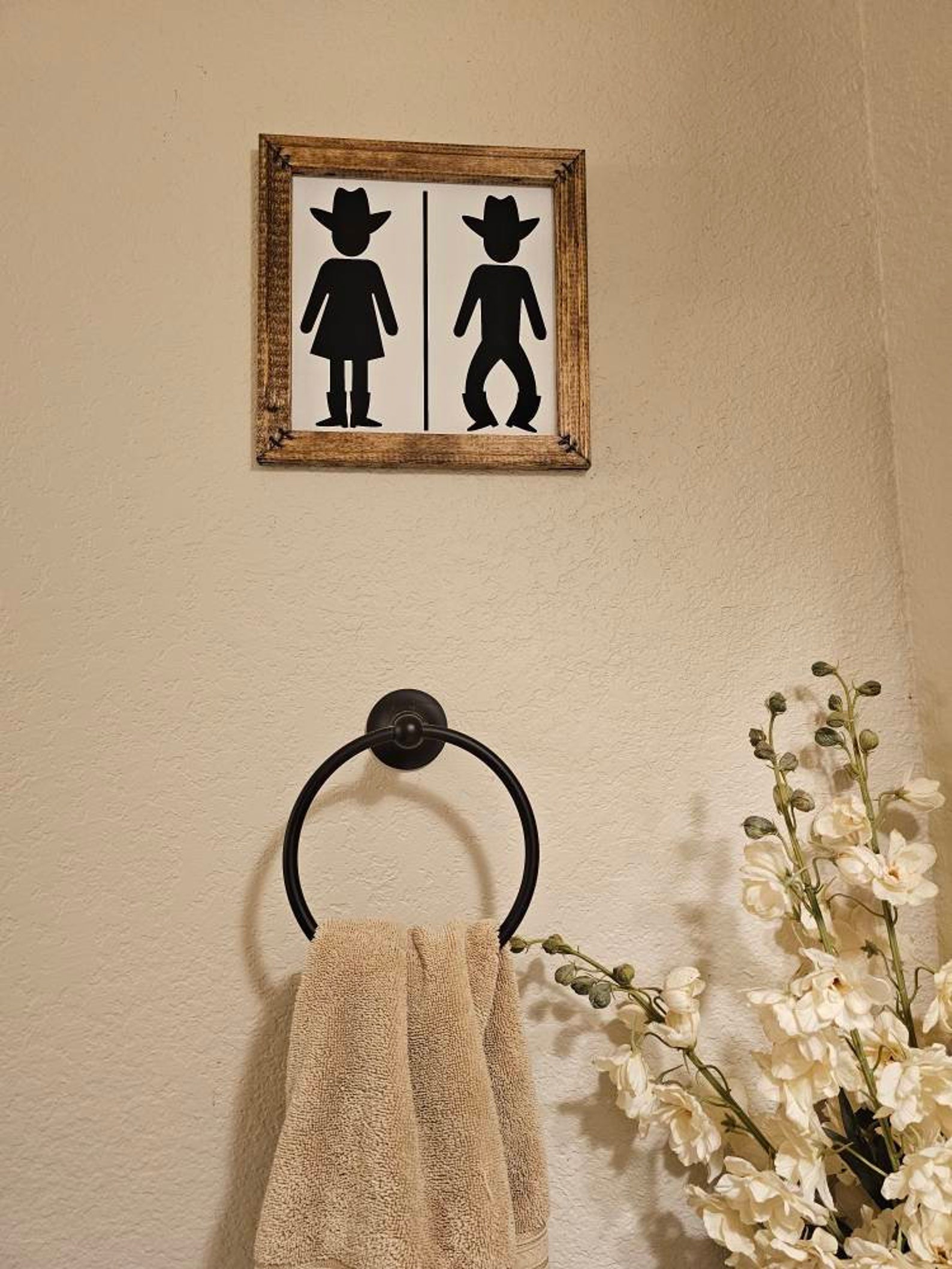 Cowboy Cowgirl Western Bathroom Sign Western Decor - Etsy