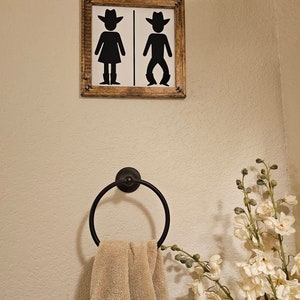 Cowboy Cowgirl Western Bathroom Sign - Western Decor - Bathroom Decor ...