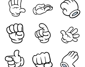 Cartoon hands | Etsy