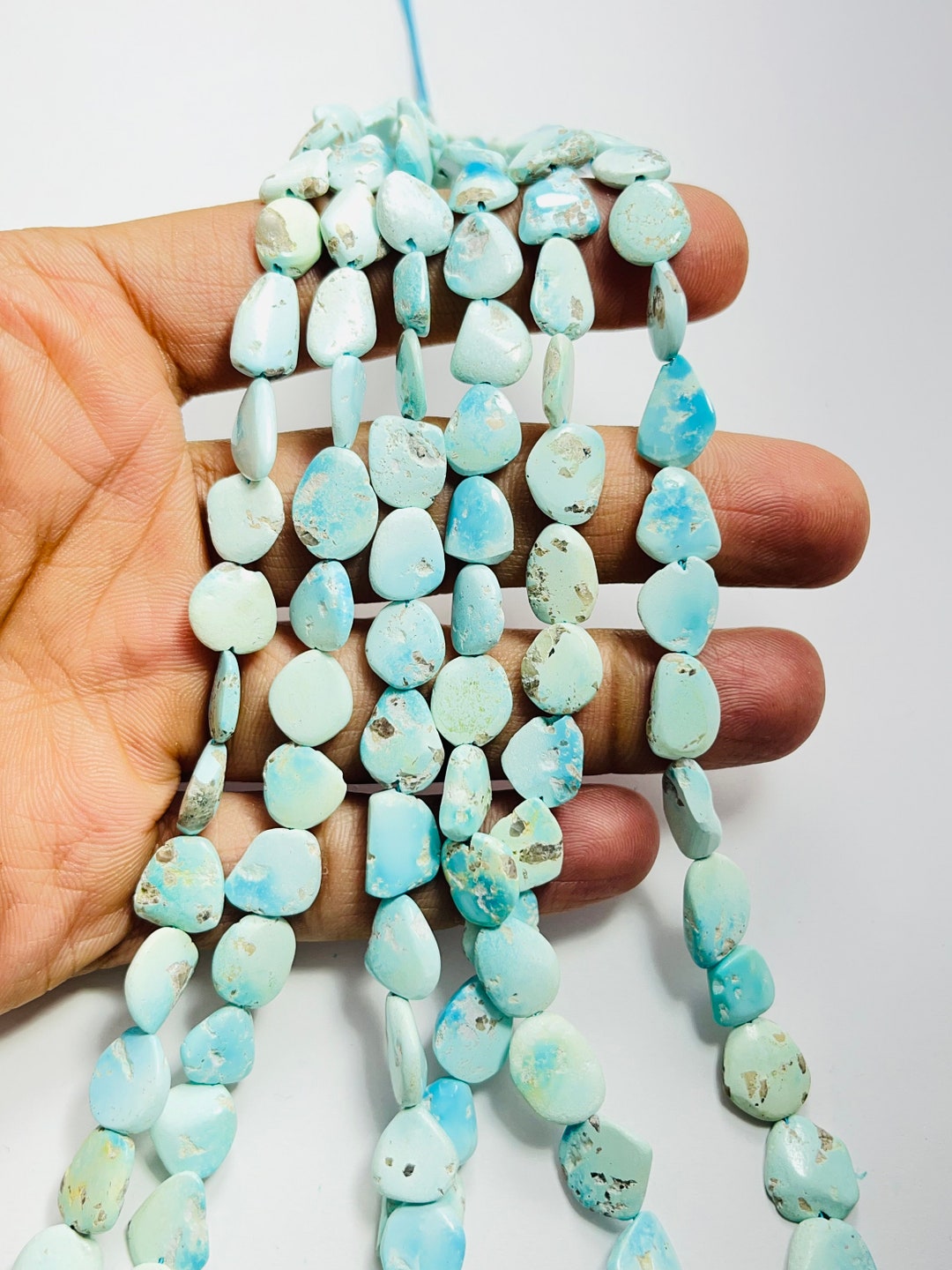 Natural Sleeping Beauty Turquoise Smooth Nuggets Semi Precious Gemstone ...