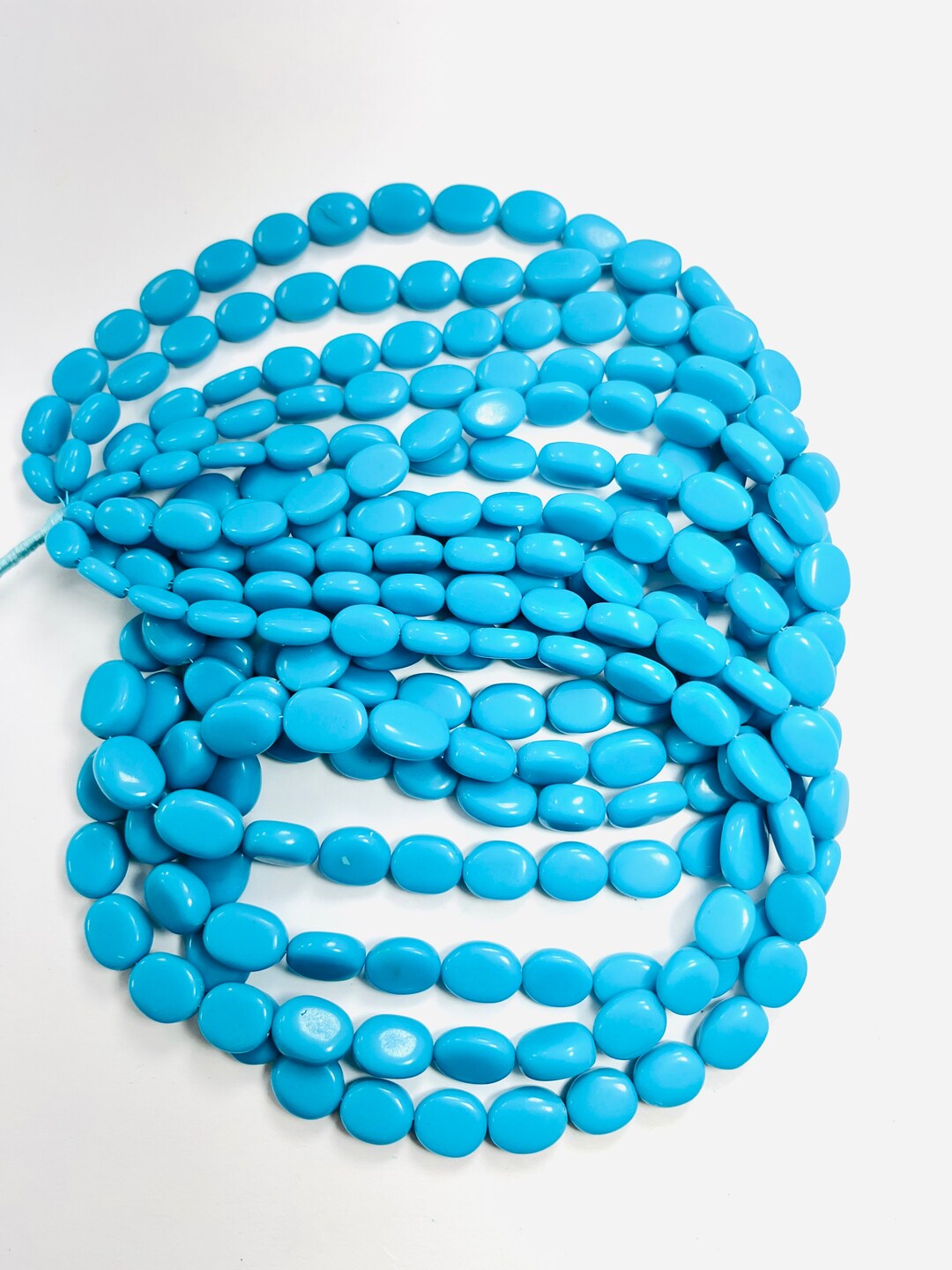 Reconstituted Turquoise Oval Gemstone Beads: 20-inch Strand - Etsy