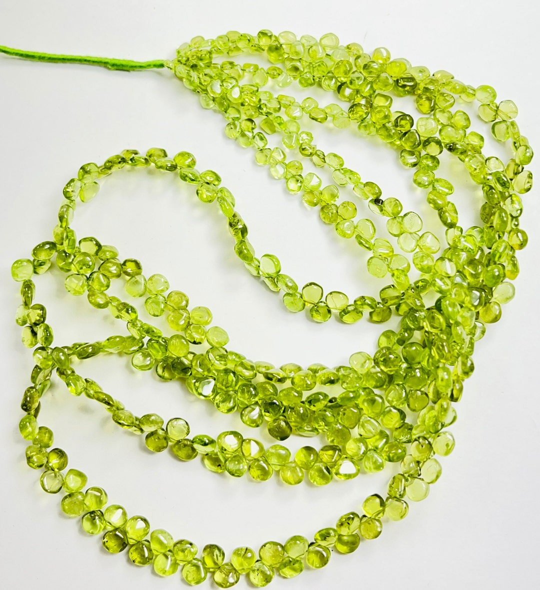 Peridot Heart Briolette Beads: 20 Inch Strand, 4-6mm - Etsy