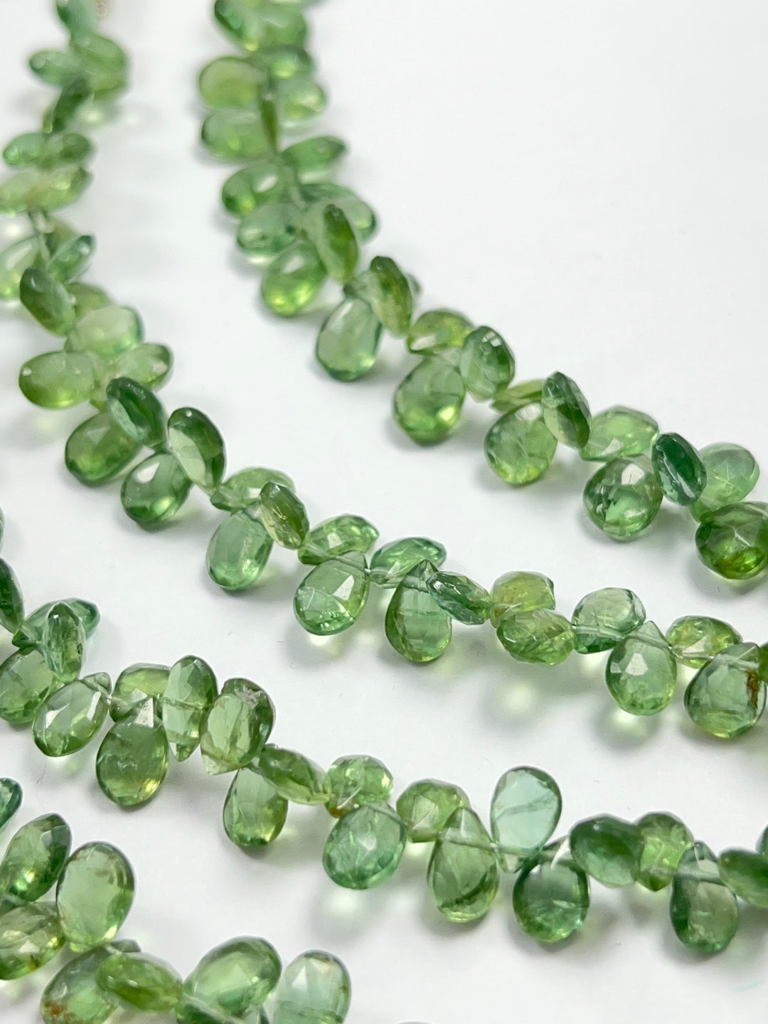 Green Apatite Faceted Pears Beads, Green Apatite Beads, Green Apatite ...