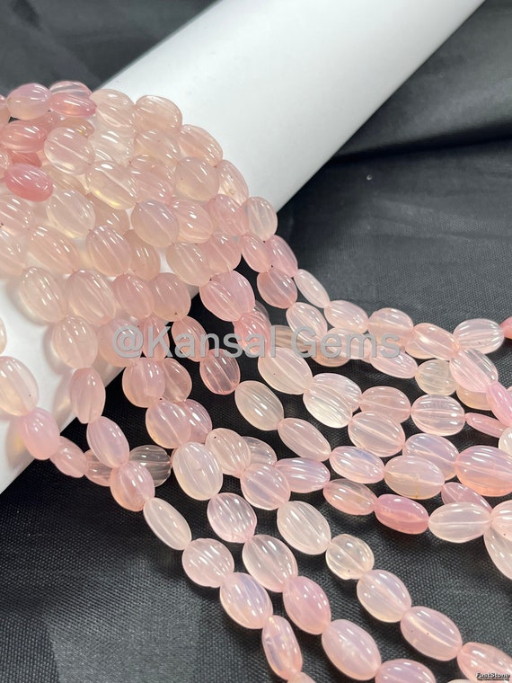Beautiful Multi Rose Quartz Carving Oval Shape Beadsnatural - Etsy