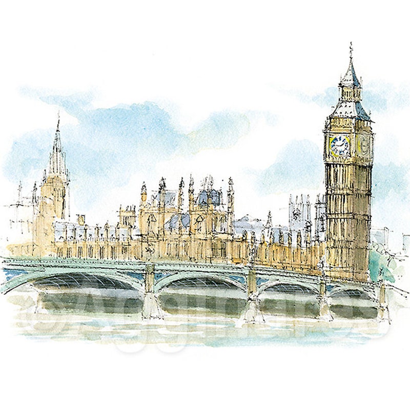London Watercolor - Etsy