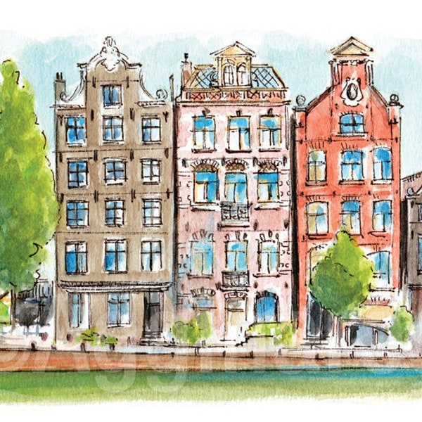 Amsterdam Painting Original Watercolor - Etsy