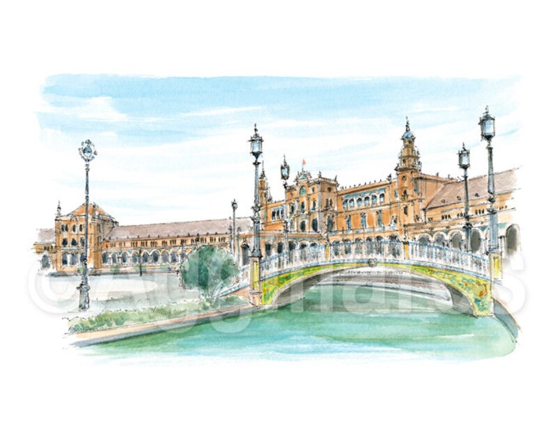 Seville Spain Spanish Square / Europe / Travel Fine Art Print - Etsy