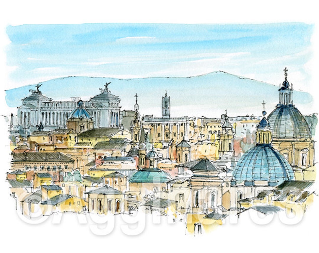 Rome Italy / Europe / Travel Fine Art Print From an Original Watercolor ...