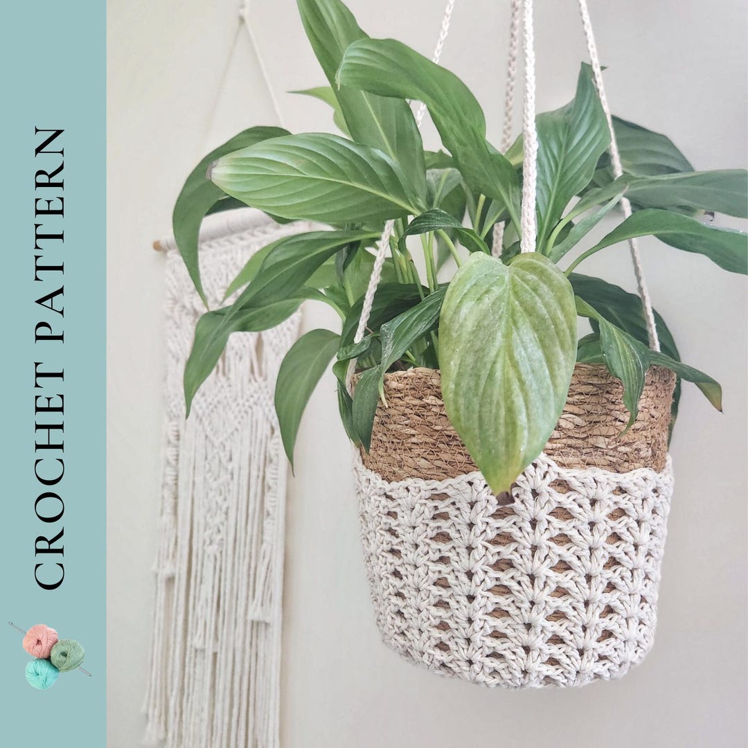 Plant Hanger CROCHET PATTERN - 2 Sizes, Easy Crochet Plant Hanger ...