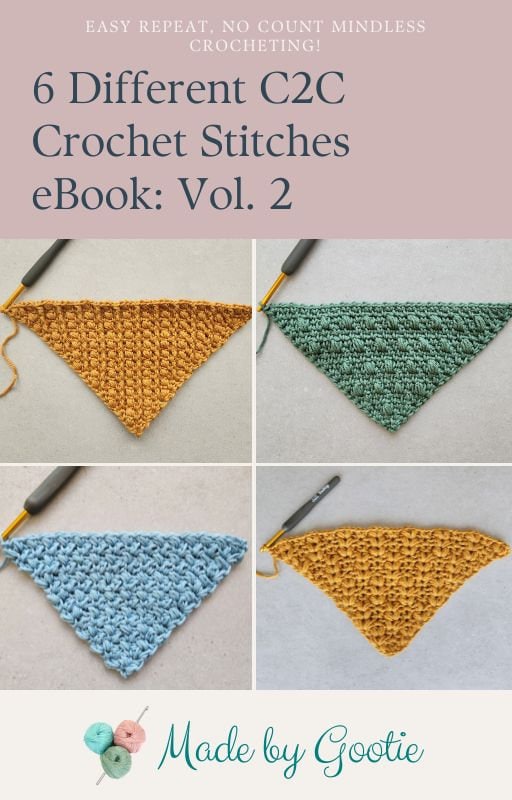 Crochet Stitches Ebook, Different C2C Crochet Stitches Pattern, No ...