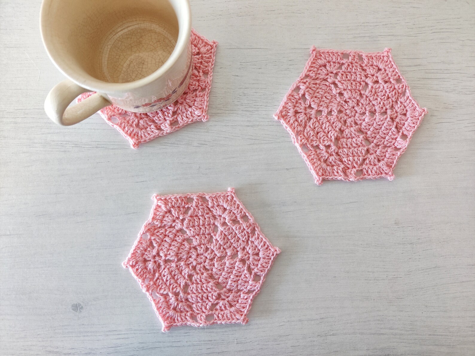 CROCHET PATTERN Coaster, Hexagon Crochet Pattern, Crochet Coasters ...