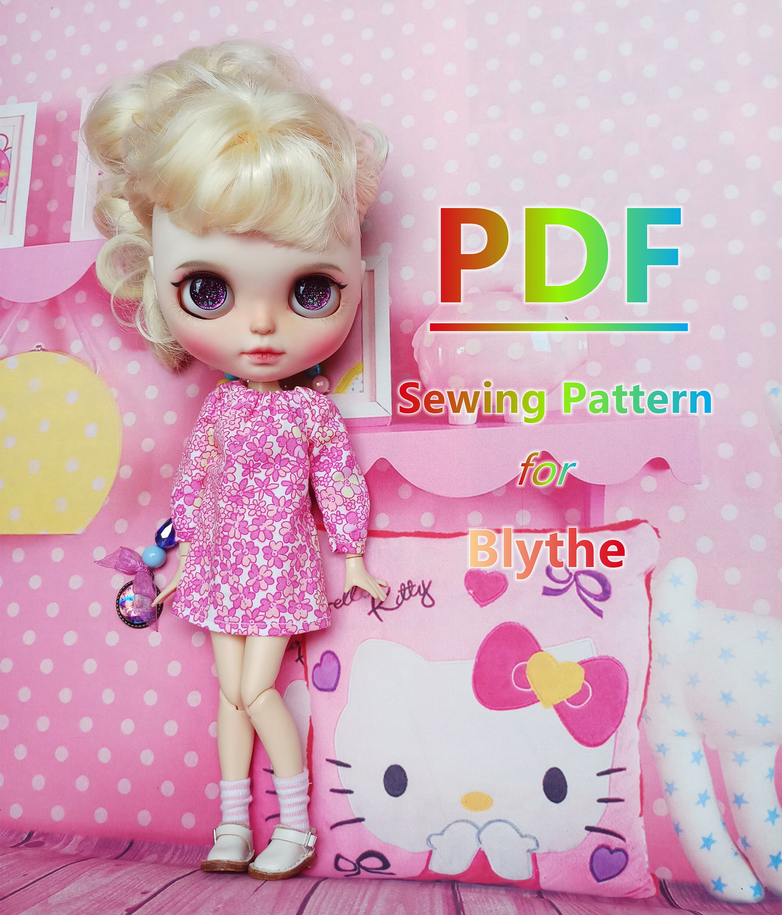 Doll & Model Making B09 Dress Pdf Sewing pattern for Blythe Doll video tutorial link in ...