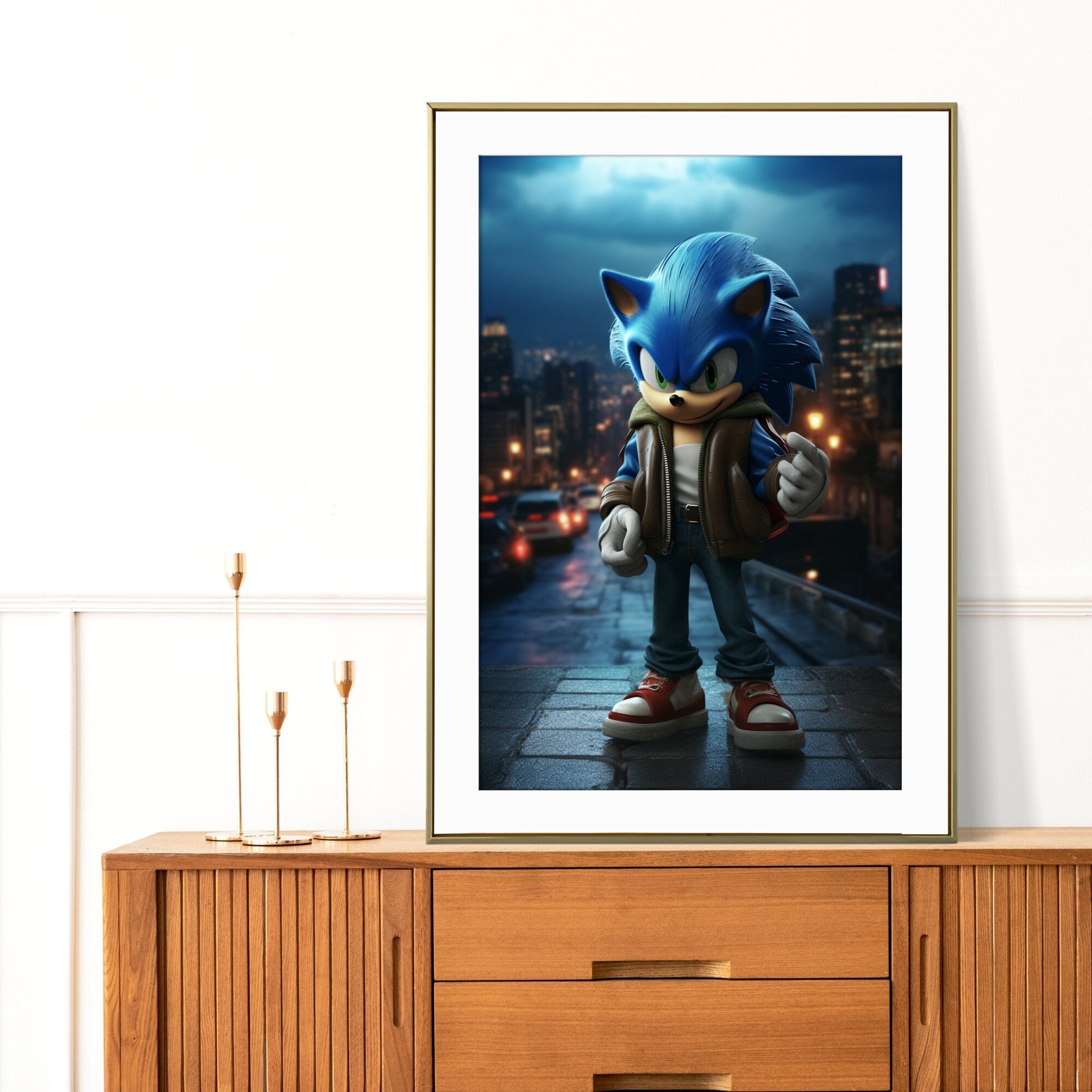 Sonic the Hedgehog Poster, Film Prints for Men, Movie Wall Art - Hight ...