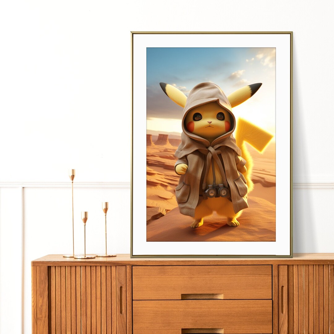 Pikachu Explorer Poster, Pokemon Movie Print for Kids Room Made of High ...