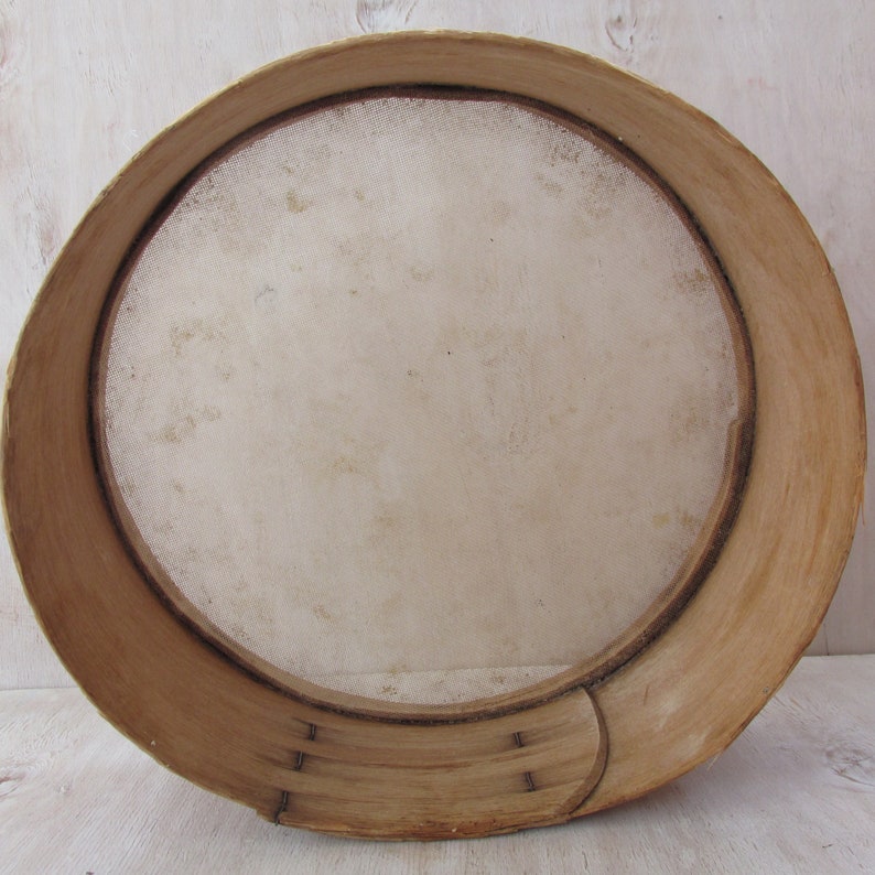 Antique Grain Sieve Wooden Wood Flour Sifter Antique Kitchen Rustic ...