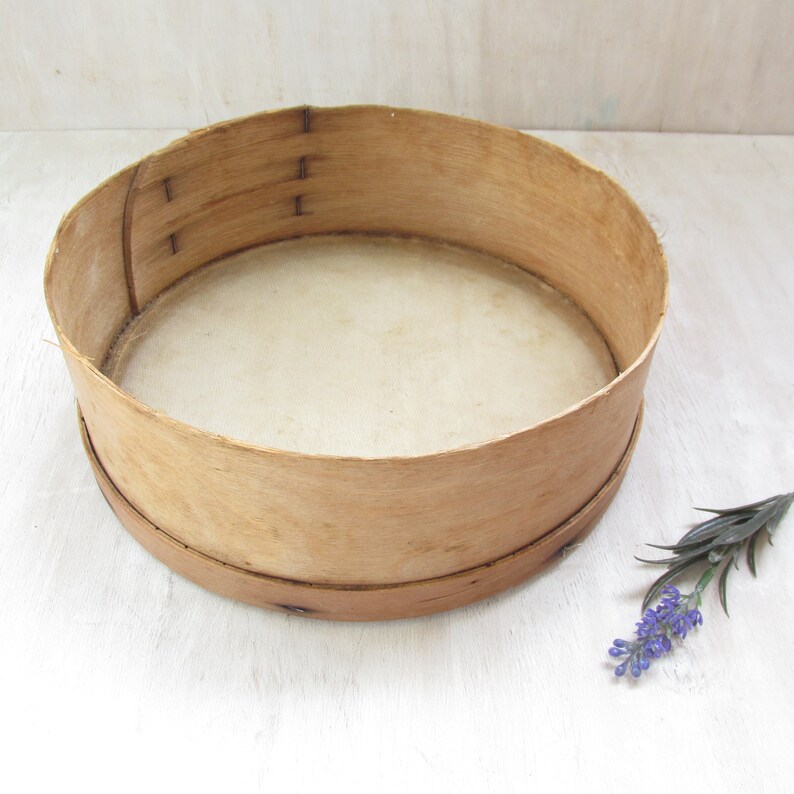 Antique Grain Sieve Wooden Wood Flour Sifter Antique Kitchen Rustic ...