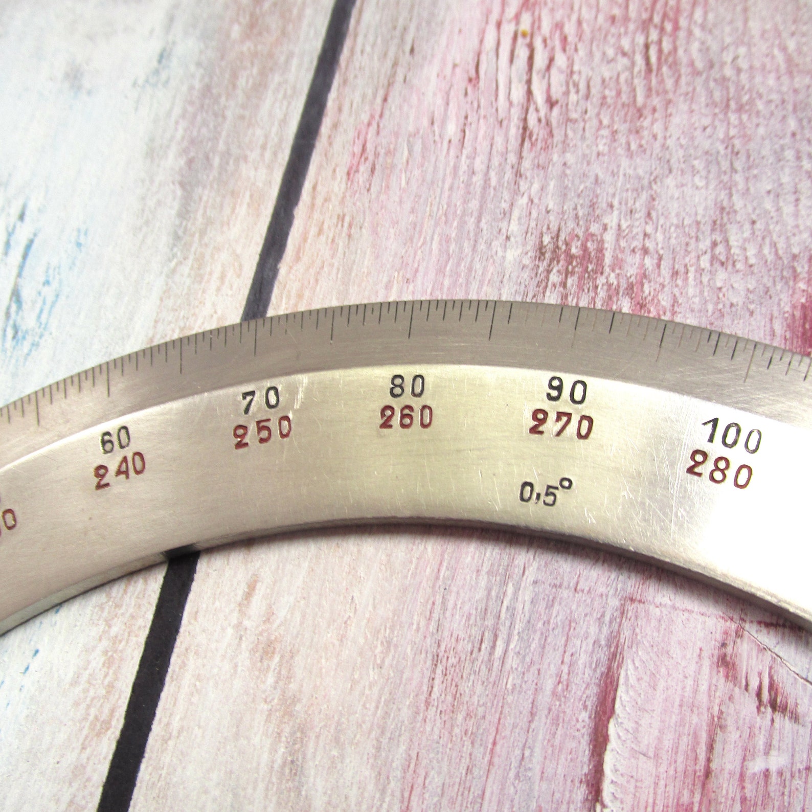 Metal Protractor Soviet Stationery Ussr Drafting Supply Etsy