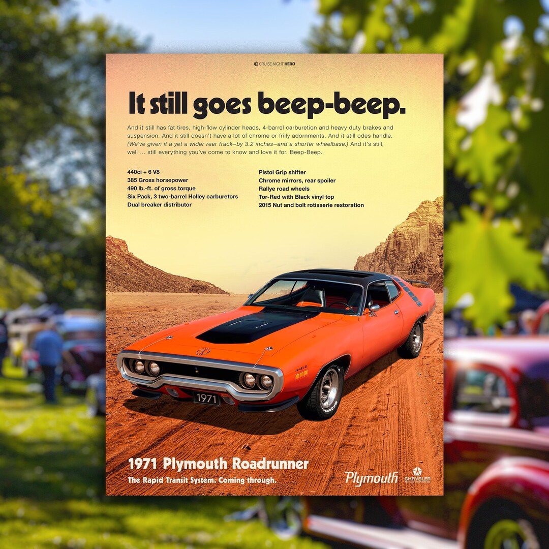 Custom Car Show Board: Inspired by Vintage Auto Advertisements - Etsy